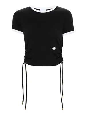 Patou Ribbed-knit T-shirt With Cut-outs - Black