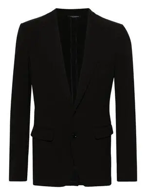 Dolce & Gabbana Single-breasted Textured Blazer - Black