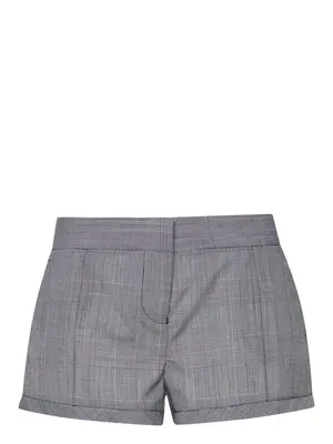 Coperni Tailored Plaid Wool Shorts - Black