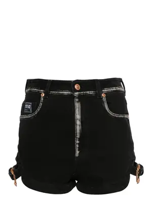 Versace Logo Denim Shorts - Black