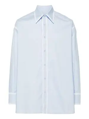 MAISON MARGIELA Distressed Cotton Shirt - Blue