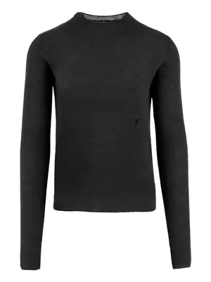 FERRAGAMO Ribbed-knit Linen Jumper - Black
