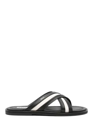 Bally Glide Leather Sandals - Black