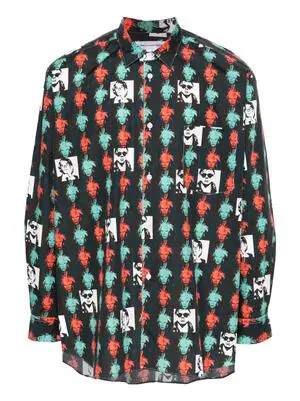 Comme Des Garçons Andy Warhol-print Cotton Shirt - Black