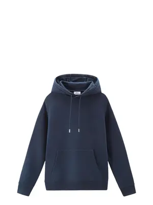 Woolrich Logo-embroidered Cotton Hoodie - Blue