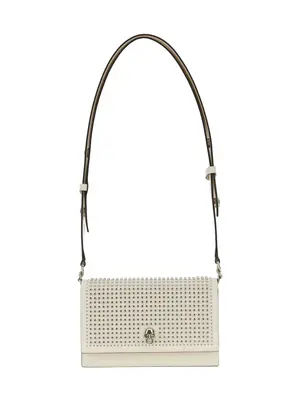 Alexander McQueen The Biker Skull Shoulder Bag - White
