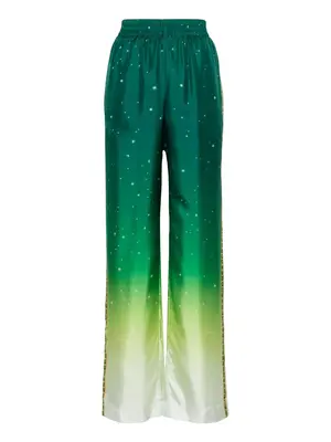 Casablanca Joyaux D'afrique Silk Trousers - Green