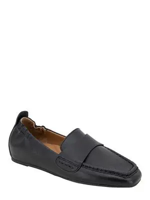 KENNETH COLE Sophie Square Toe Flats - Black Leather