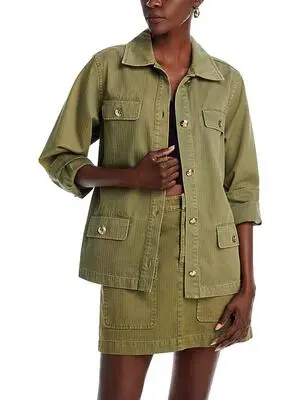 ANINE BING Corey Cotton Flap Pocket Jacket - Army Green