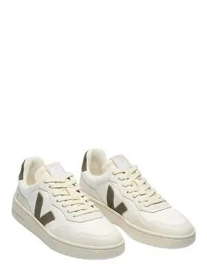 VEJA V-90 Low Top Leather Sneakers White Khaki