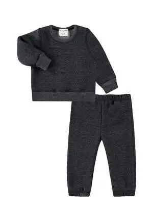 PAIGELAUREN Fleece Lounge Sweatshirt & Joggers Set - Black