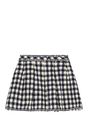 Chanel Chanel Check Tweed Skirt Black & White