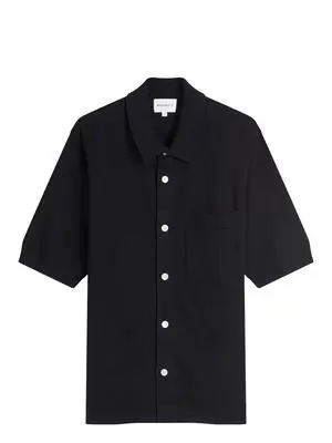 Norse Projects Rollo Cotton Linen Short Sleeve Shirt - Dark Navy