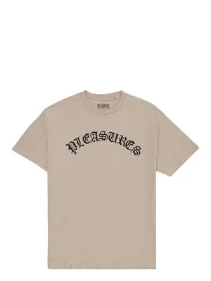 PLEASURES Old E Logo T-shirt - Tan
