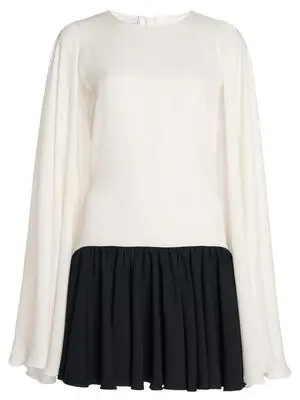 Giambattista Valli Two-tone Crepe Mini Dress - Black,white