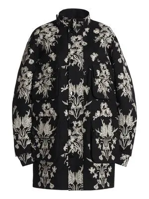 Giambattista Valli Embroidered Gabardine Parka - Black