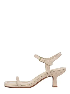 Vince Coco Leather Heeled Sandal Red