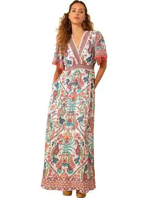 Hale Bob Elsie Linen Maxi Dress - Neutral