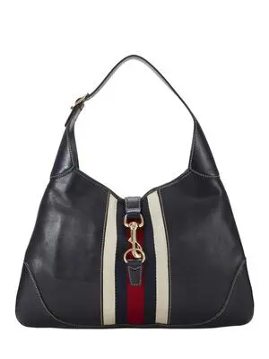 Gucci Leather Jackie Hobo - Navy