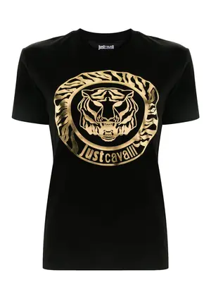 Just Cavalli Tiger Head-print T-shirt - Black