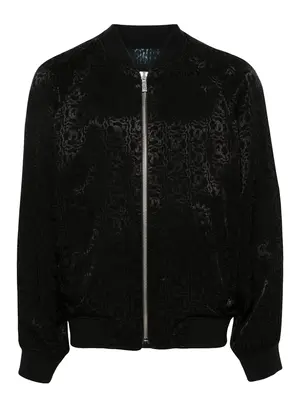 Just Cavalli Logo-jacquard Bomber Jacket - Black