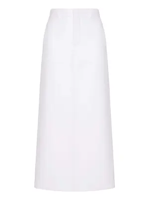 Valentino Garavani Compact Poplin Mid-length Skirt - White