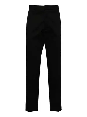 Moncler Logo Appliqué Poplin Trousers - Black