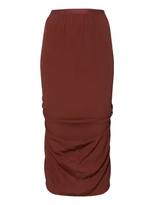 Rick Owens Draped Midi Skirt - Brown