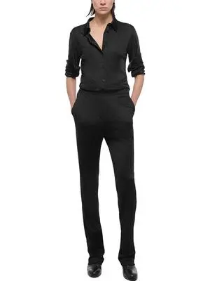 Helmut Lang High-Rise Straight Leg Trousers Black