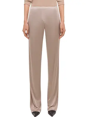 Helmut Lang High-Rise Straight Leg Trousers Dune