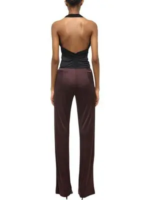 Helmut Lang High-Rise Straight Leg Trousers Espresso