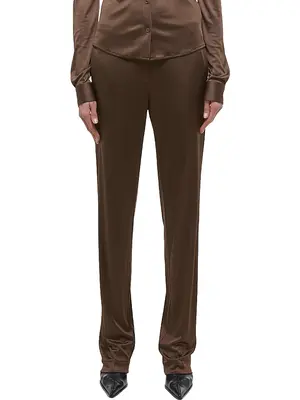Helmut Lang High-Rise Straight Leg Trousers Mushroom