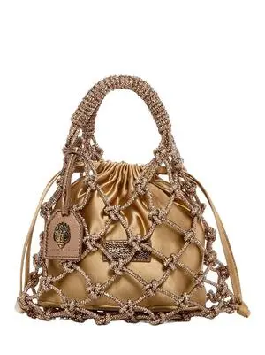 Kurt Geiger Embellished Macrame Tote - Rust/copper