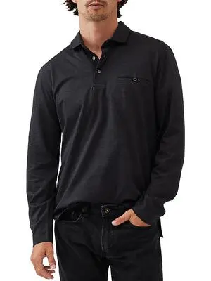 Rodd & Gunn Clinton Long Sleeve Polo Shirt - Onyx