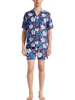 Vilebrequin Tropical Classic Fit Button Down Camp Shirt - Late Night