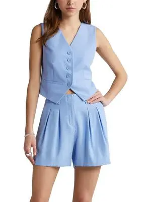 OPEN EDIT Tailored Vest - Blue Hydrangea