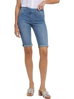 NYDJ NYDJ Roll Cuff Denim Bermuda Shorts Barcelona Breeze