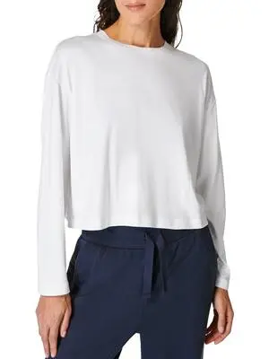 SWEATY BETTY Sweaty Betty Essential Long-Sleeve Organic Cotton-Blend Crop T-Shirt