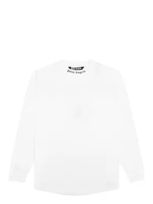 Palm Angels Double Logo Over Long-sleeve Tee /fuchsia - White