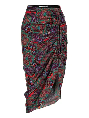 Veronica Beard Ari Paisley-print Jacquard Midi Skirt - Claret