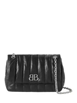 Balenciaga Monaco Mini Padded Quilted Leather Shoulder Bag - Black