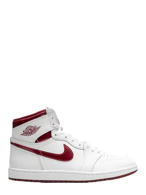 JORDAN Air 1 High '85 Metallic Burgundy Sneakers - White
