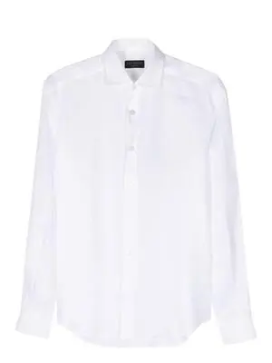 DELL'OGLIO Spread-collar Linen Shirt - White