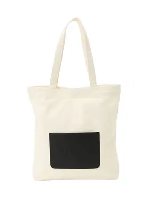 AGNÈS B. Logo-appliqué Canvas Tote Bag - White