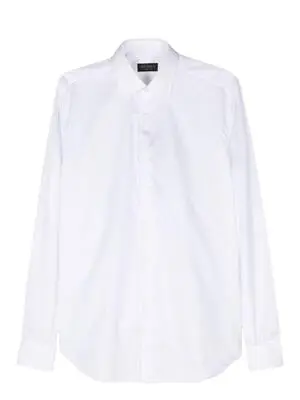 DELL'OGLIO Spread-collar Cotton Shirt - White