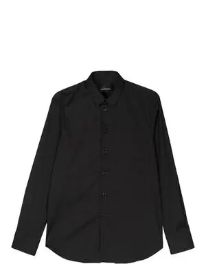 Emporio Armani Plain Long-sleeve Shirt - Black