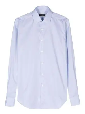 DELL'OGLIO Spread-collar Cotton Shirt - Blue