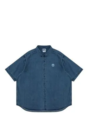 AAPE BY *A BATHING APE Logo-applique Denim Shirt - Blue