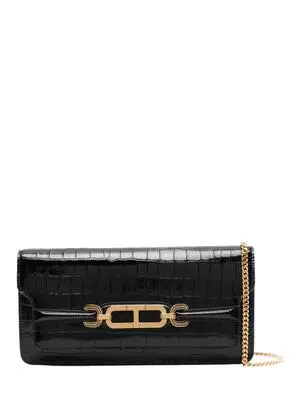 TOM FORD Whitney Crocodile-embossed Shoulder Bag - Black