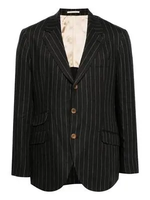 Brunello Cucinelli Pinstripe Virgin Wool Blazer - Grey